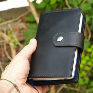 Leather Personalized Black Pocket Journal Cover Field Notes Travelers ...