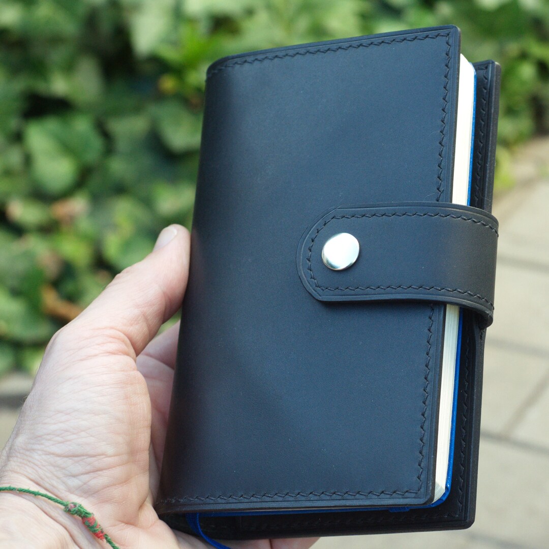 Leather Personalized Black Pocket Journal Cover Field Notes Travelers ...