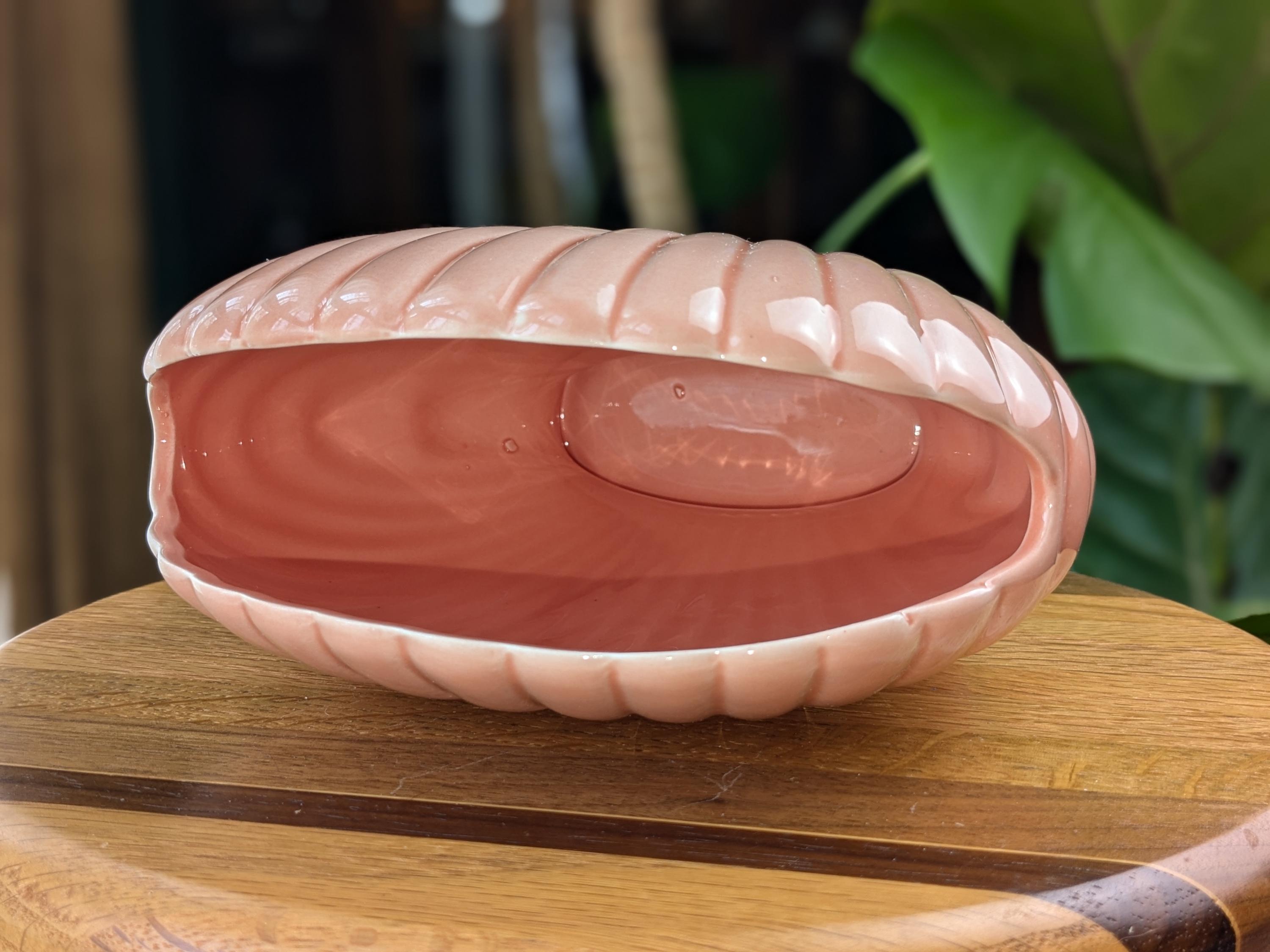 Vintage Ceramic Coral Pink Shell Vase Made in Japan - Etsy