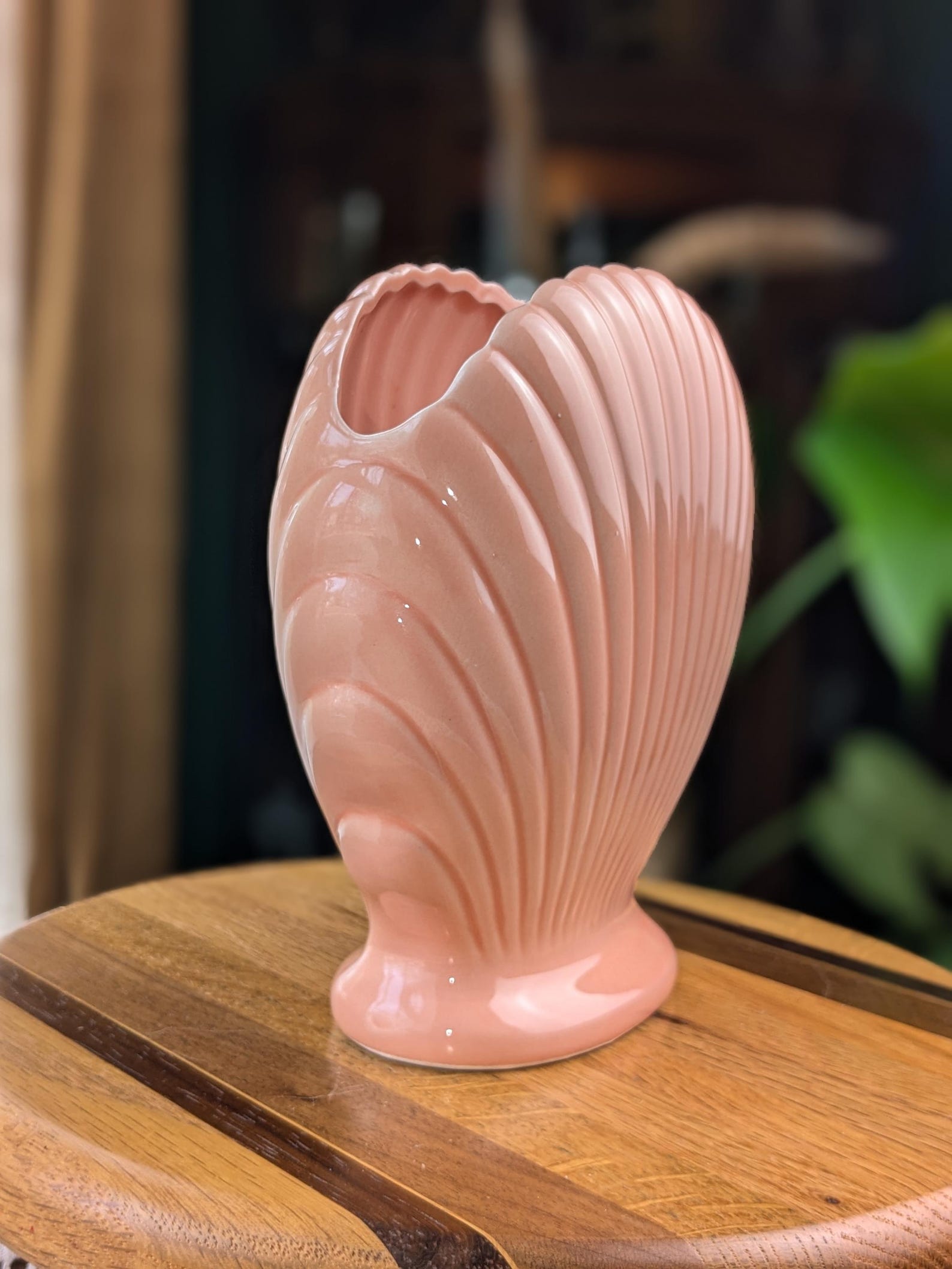 Vintage Ceramic Coral Pink Shell Vase Made in Japan - Etsy