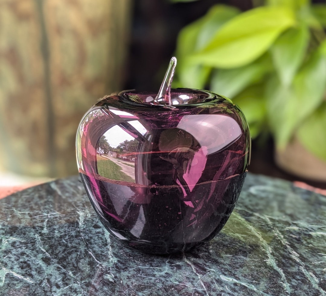 Blenko Amethyst Purple Glass Apple - Etsy