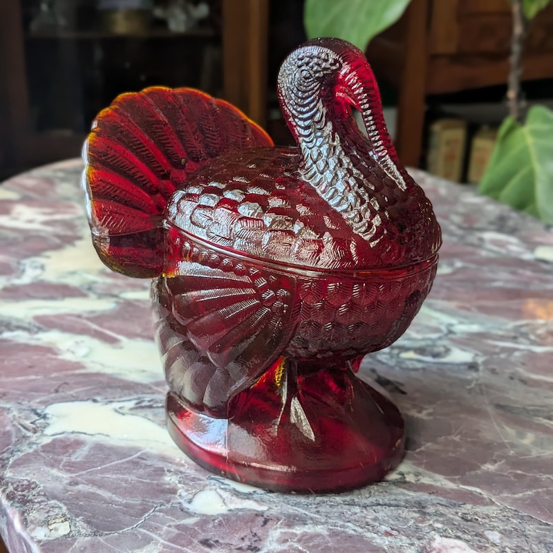 Glass Turkey Candy Dish - Etsy