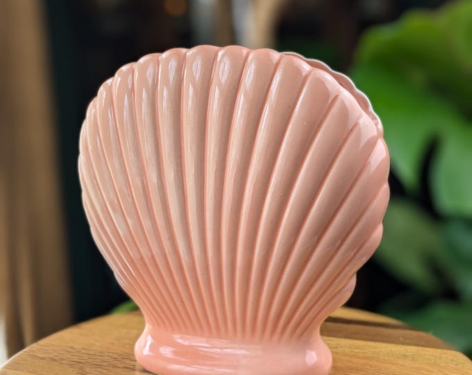 Vintage Ceramic Coral Pink Shell Vase Made in Japan - Etsy