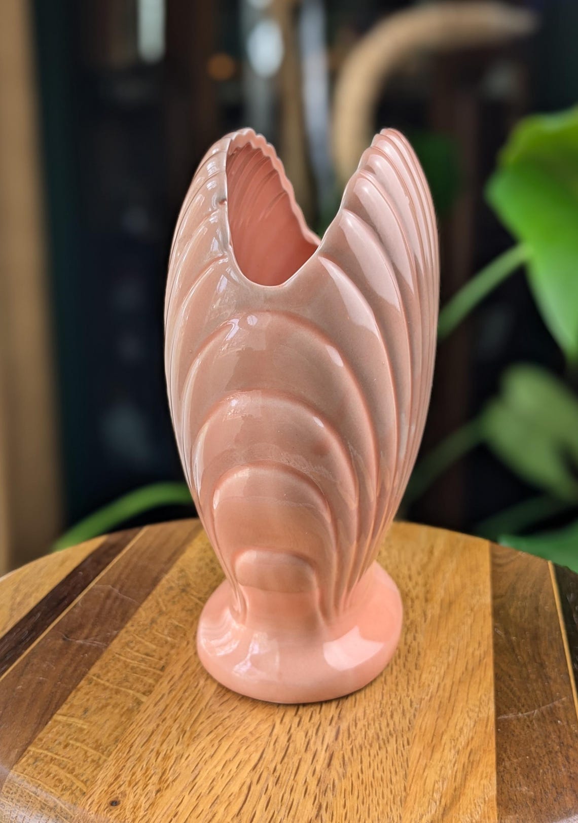 Vintage Ceramic Coral Pink Shell Vase Made in Japan - Etsy