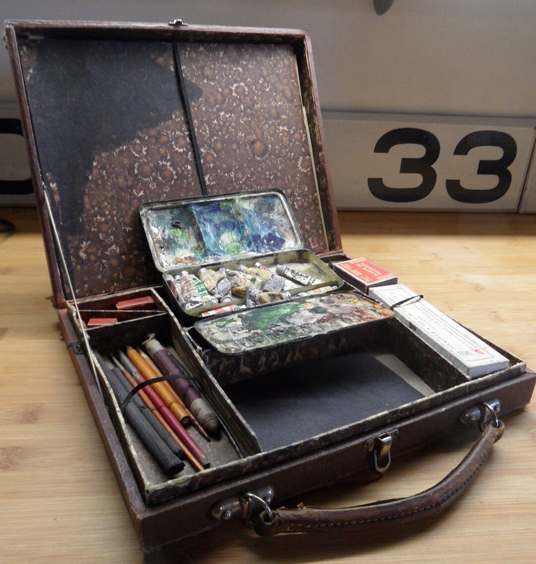 Vintage Wooden Paintbox,vintage French Paintbox,1950s Paintbox ...