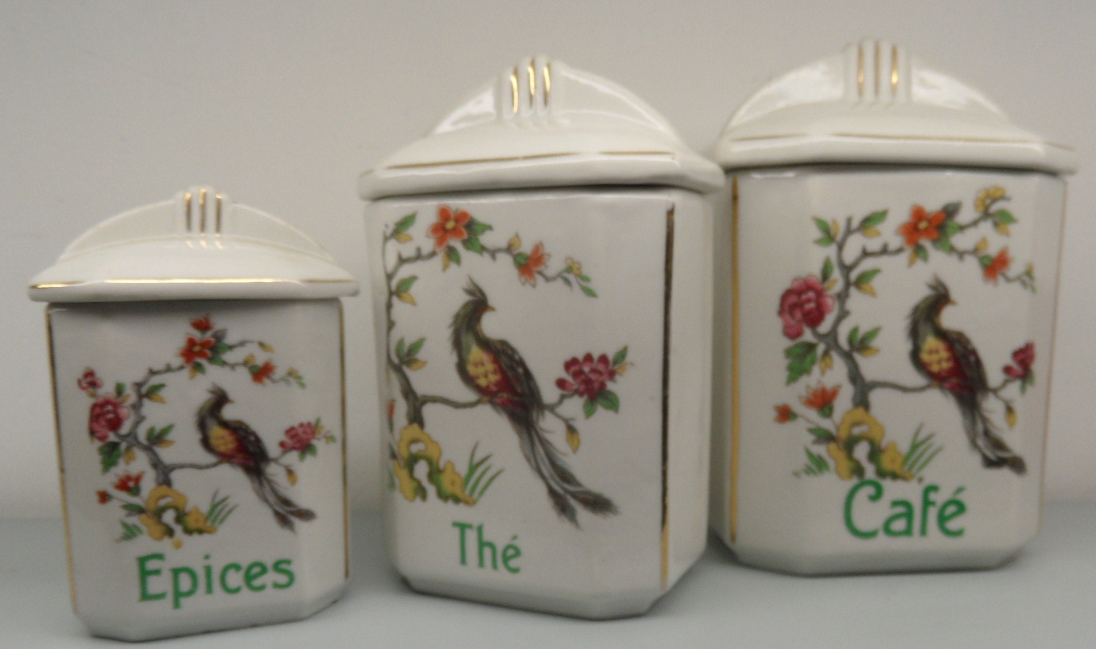 Set of 3 Vintage Canisters, Vintage French Canisters,vintage Canisters ...