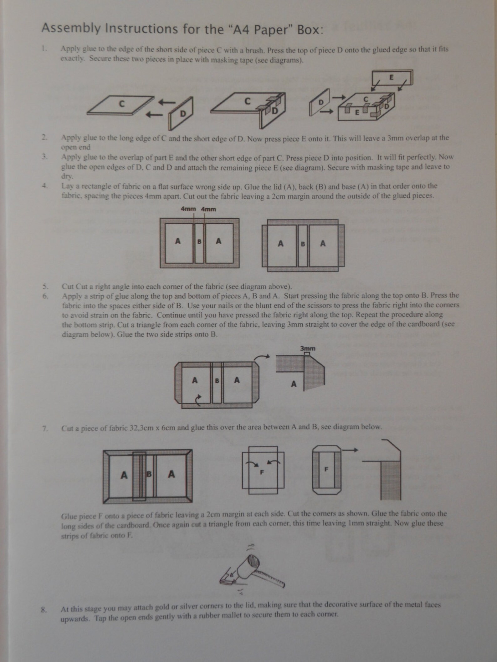 DIY Kit Writing or Sewing Box A4 of 13" X 9.3" X 3.4", Cartonnage ...