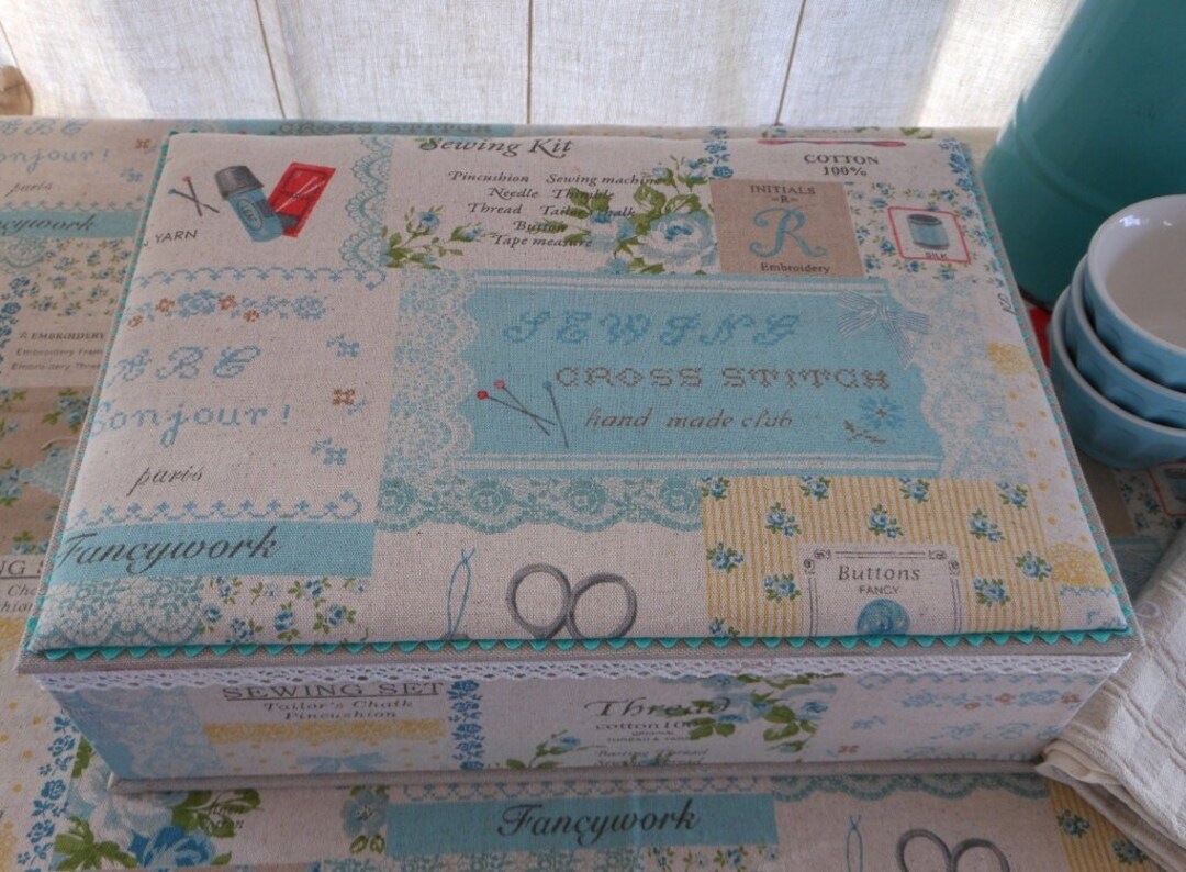 DIY Kit Writing or Sewing Box A4 of 13" X 9.3" X 3.4", Cartonnage ...
