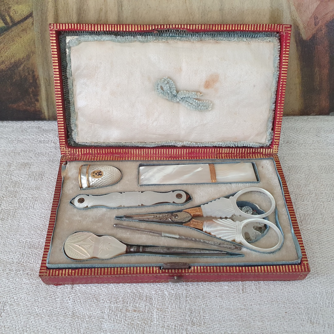 Palais Royal Sewing Box, Sewing Etui, Sewing Set With Mother of Pearl ...