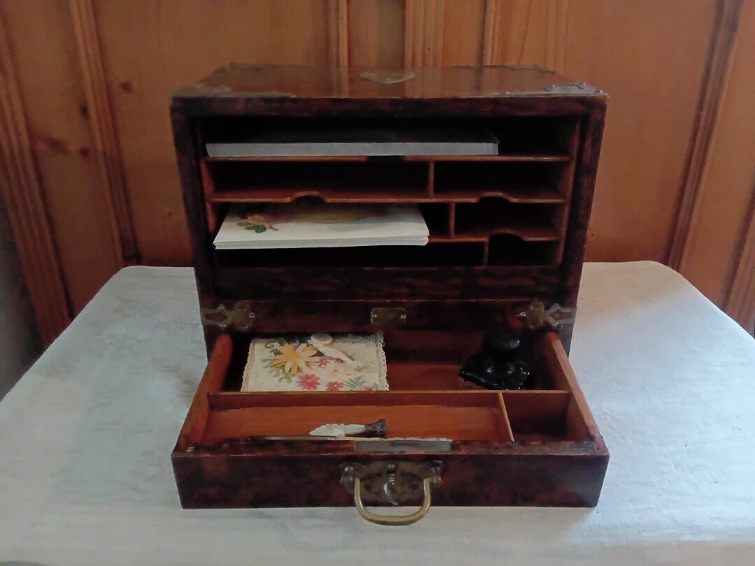 Stationary Box, Writing Box, Writing Slope or Desk Box, Antique English ...