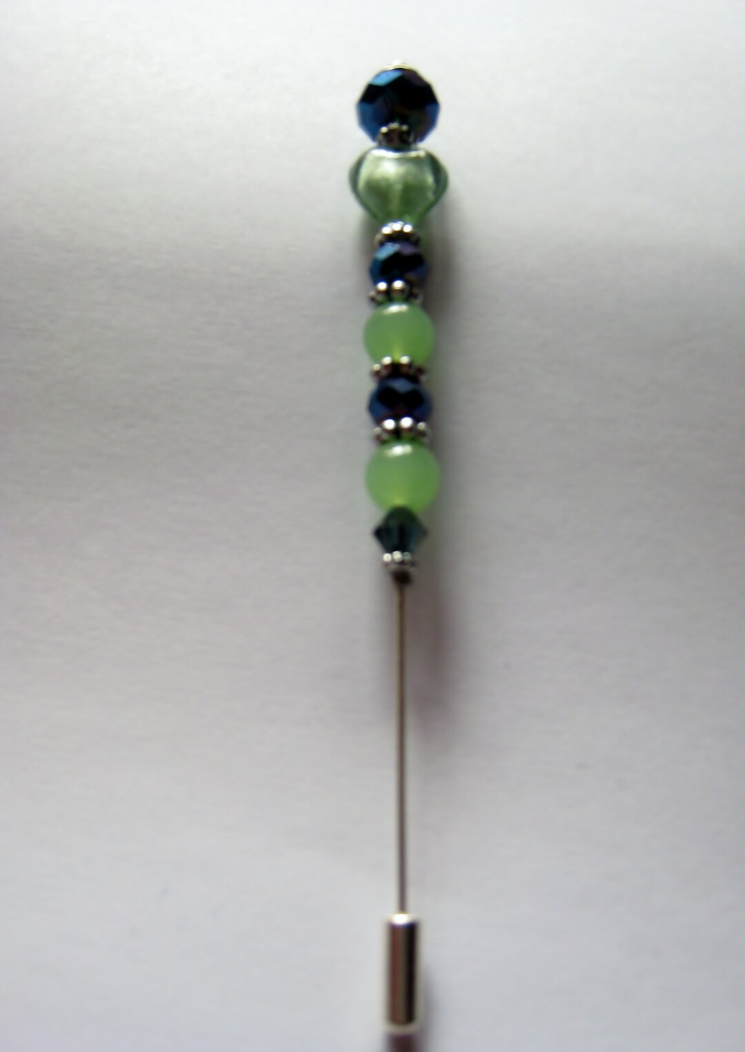 FIBULA Brooch Pin Heart Murano Green Briolette Swarovski Sapphire, Opal ...