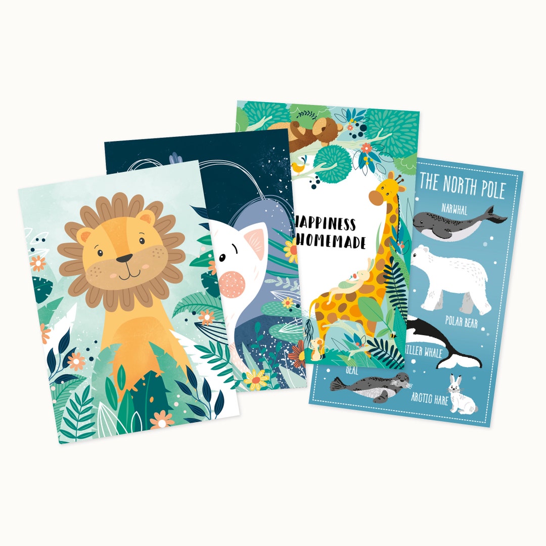 Set of 4 Posters A4 Posters Illustration Art Print - Etsy