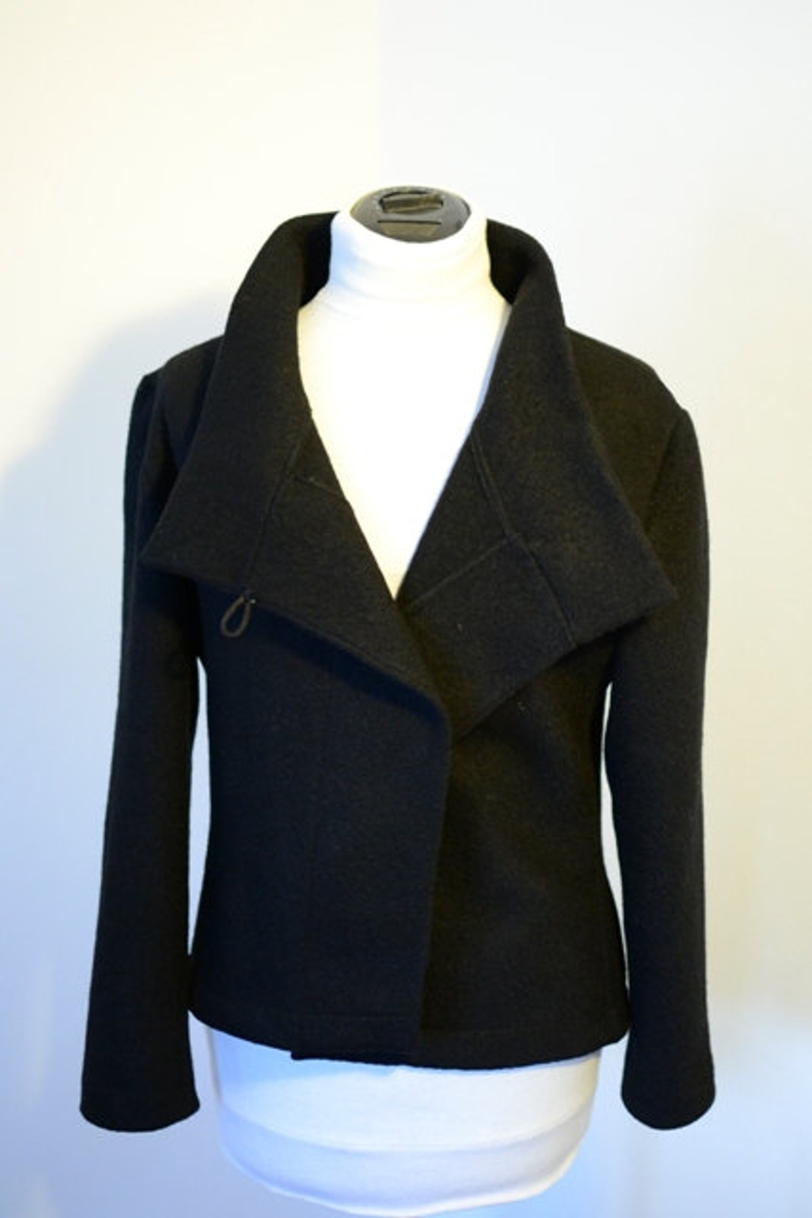 Women Boiled Wool Jacket black Size Xs-l - Etsy Australia