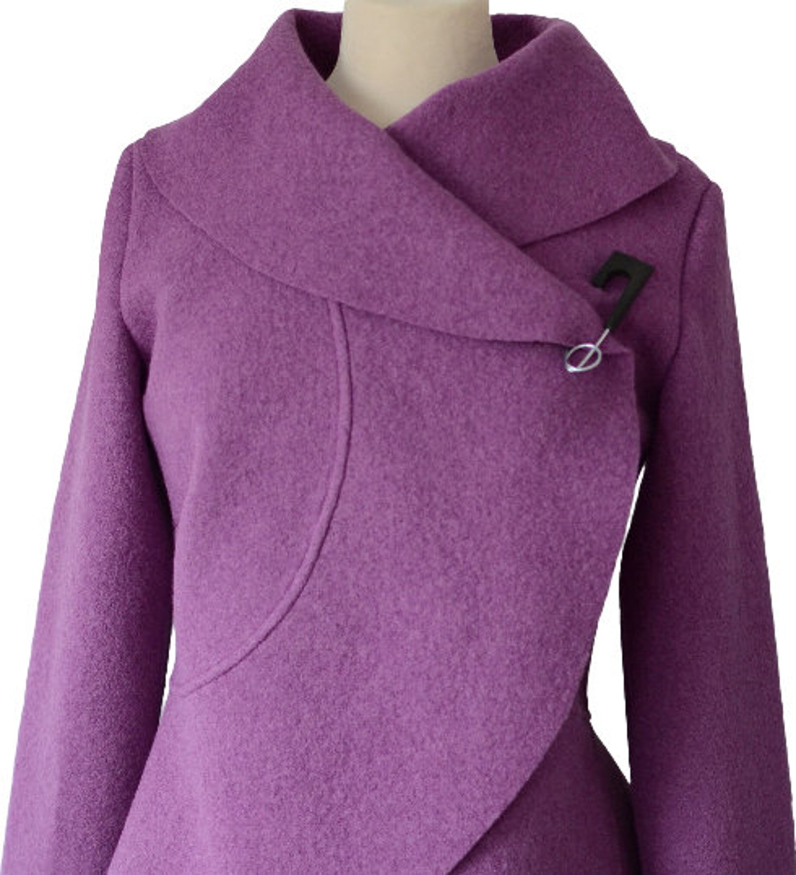 Women Boiled Wool Jacket Fall Autumn Berry Size Xs-l - Etsy