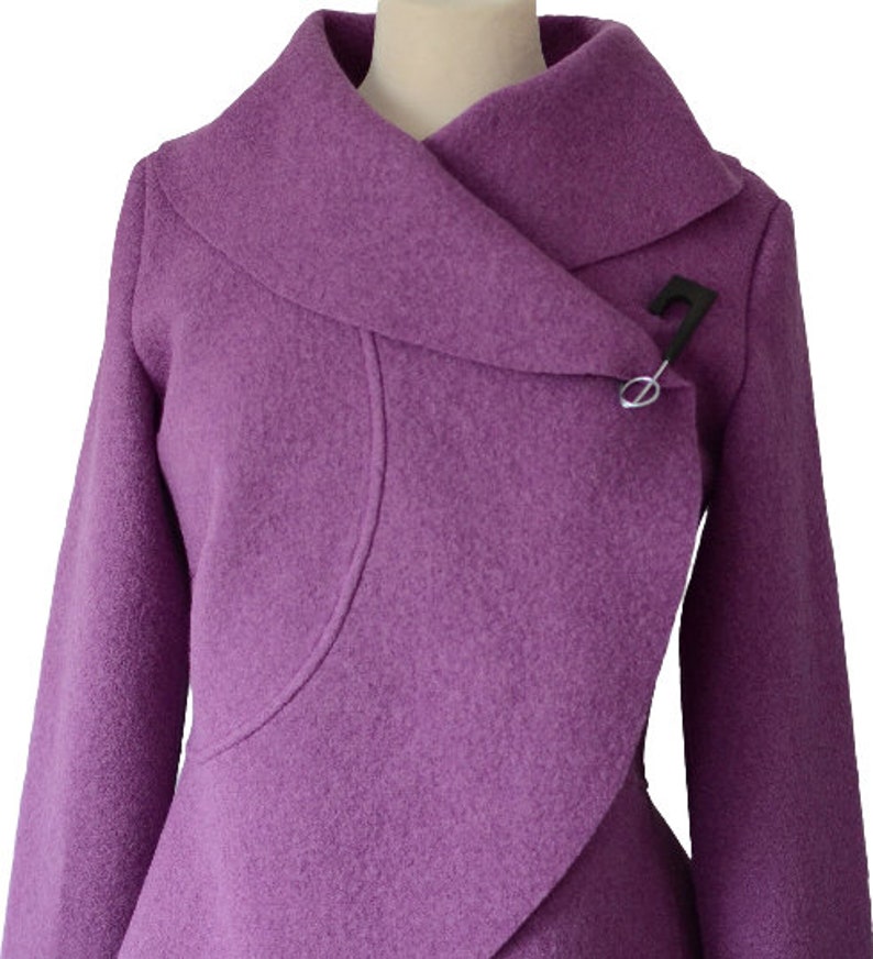 Women Boiled Wool Jacket Fall Autumn Berry Size Xs-l - Etsy
