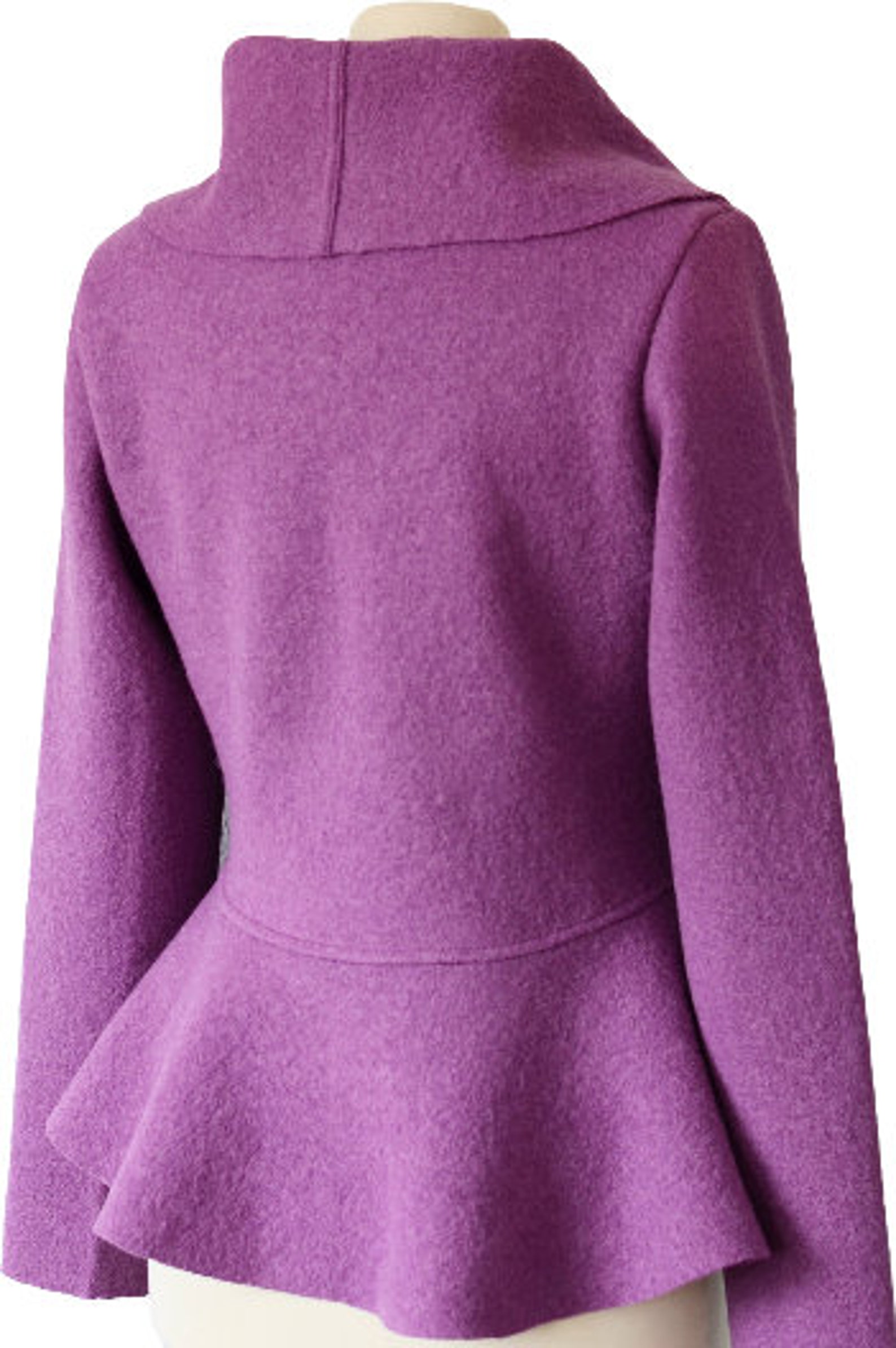 Women Boiled Wool Jacket Fall Autumn Berry Size Xs-l - Etsy