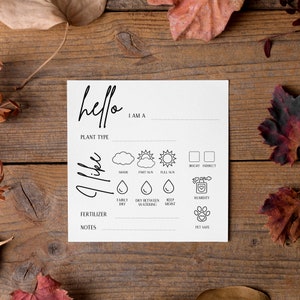 Printable Plant Care Cards: Digital Garden Tags for Flower & Succulent ...