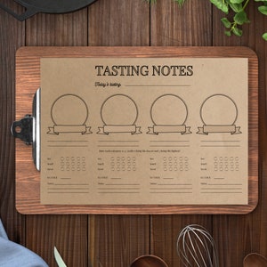 At-home Tasting Notes Instant Download Tasting Party Activity Printable ...