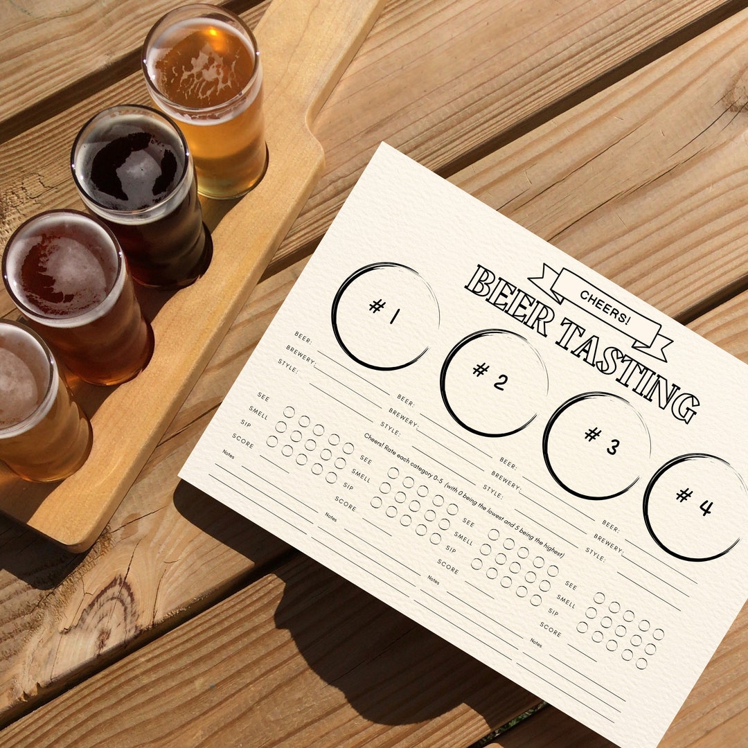 Beer Tasting Worksheets: Printed Craft Brewery Scorecards for Party ...