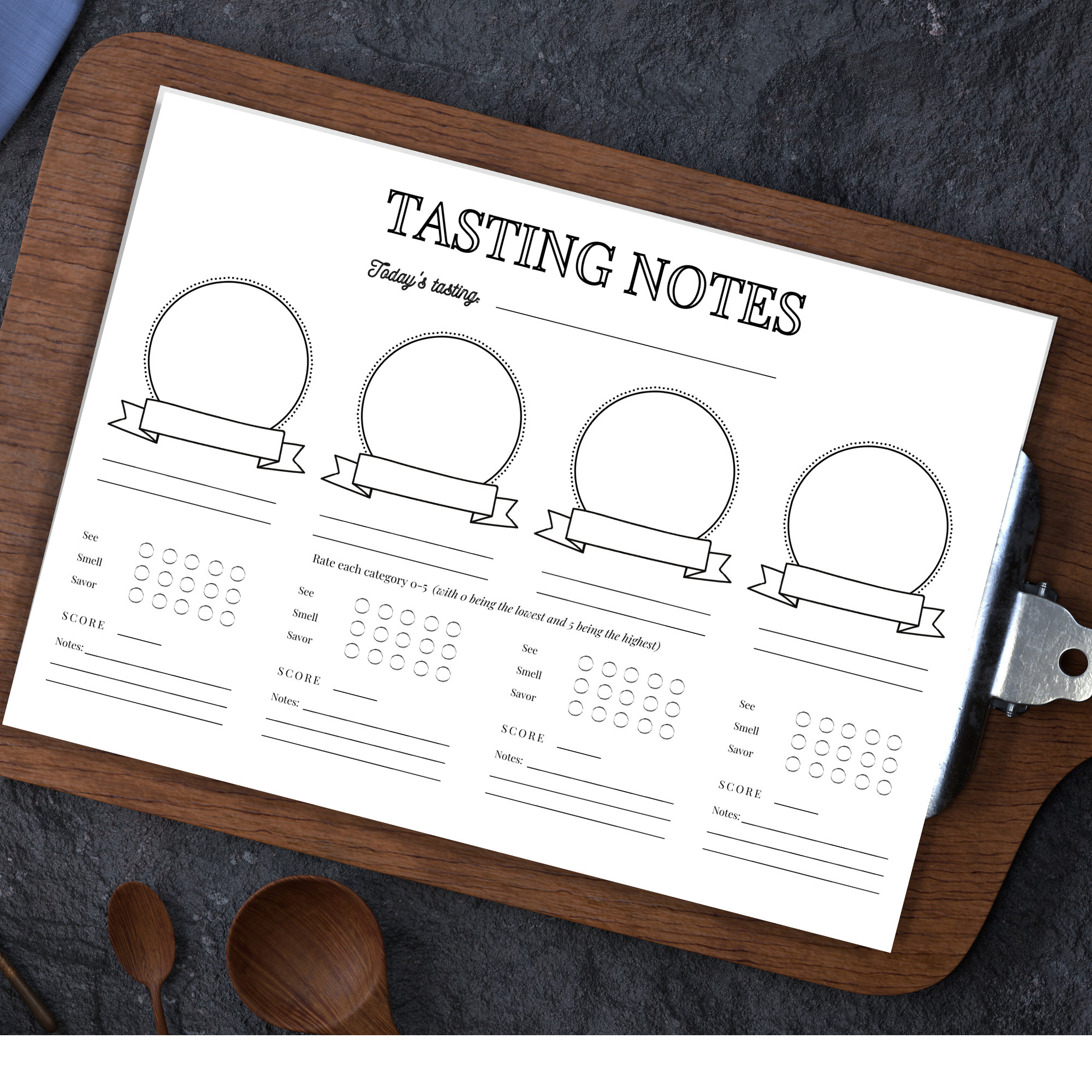 At-home Tasting Notes Instant Download Tasting Party - Etsy