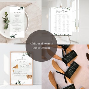Elegant Green & Gold Wedding Welcome Sign: Customizable Eco-friendly ...