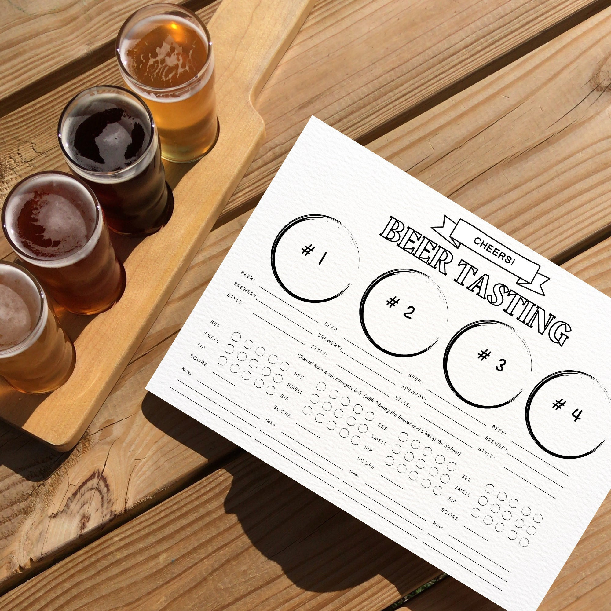 Beer Tasting Scorecard: Printable Party Activity Guide for Craft ...