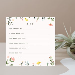 Mom Appreciation Cards • Mother's Day Gift • Fill in the Blank ...