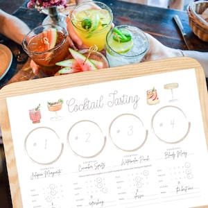 Printable Cocktail Tasting Party Worksheet: Digital Scorecard for ...