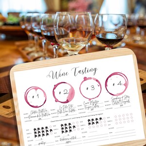 Wine Tasting Party Printable: Digital Scorecard & Worksheet for Date ...