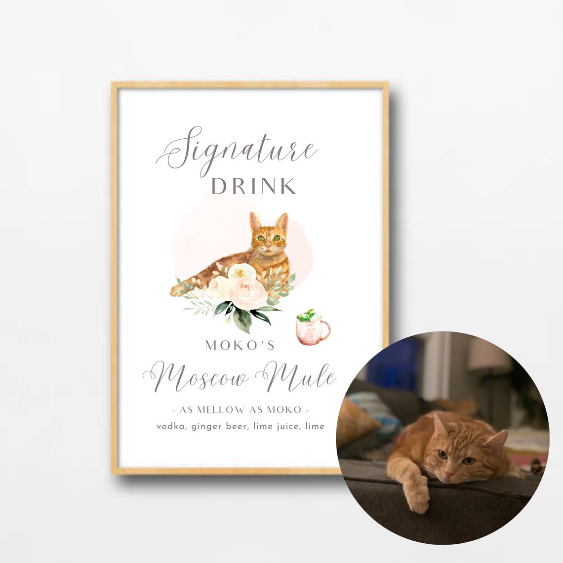 Cat Cocktail Sign Cat Signature Drinks Wedding Sign - Etsy