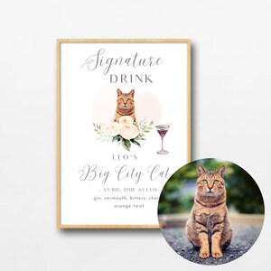 Cat Cocktail Sign Cat Signature Drinks Wedding Sign - Etsy