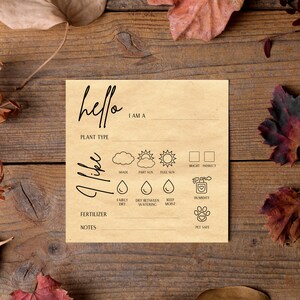 Printable Plant Care Cards: Digital Garden Tags for Flower & Succulent ...
