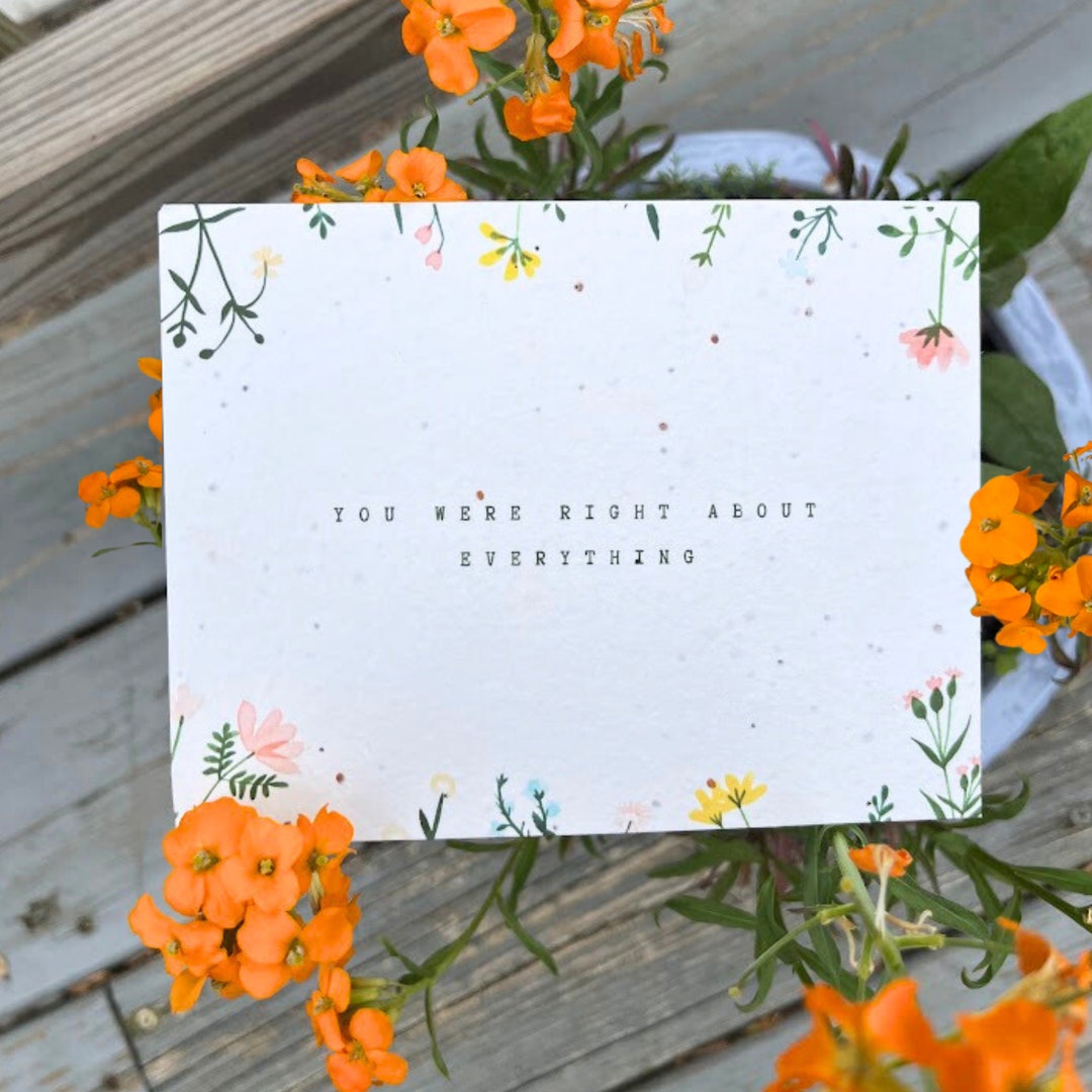 Wildflower Seed Paper Mother's Day Cards • Printed Plantable Eco ...