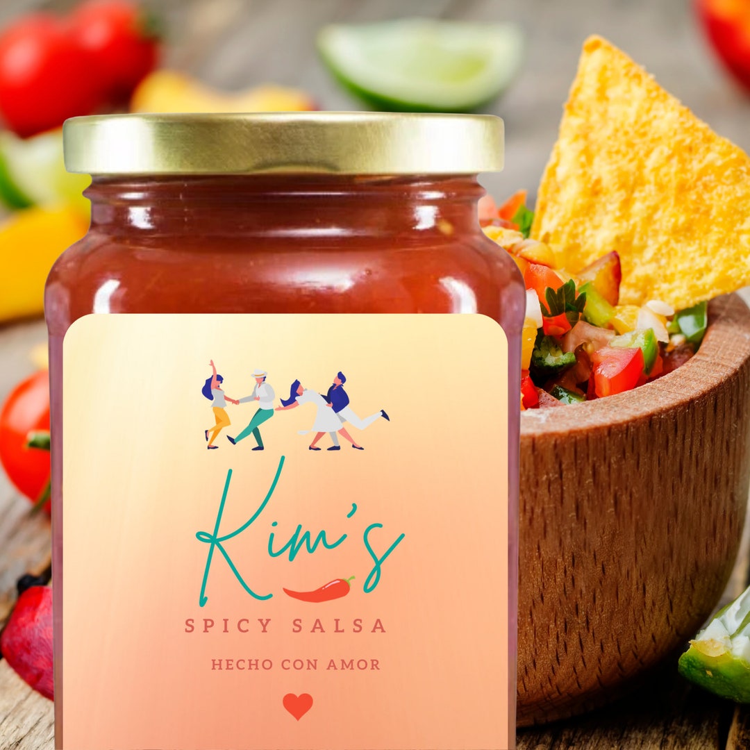 Custom Salsa Labels Salsa Jar Stickers Custom Jar Gift Labels Work With ...