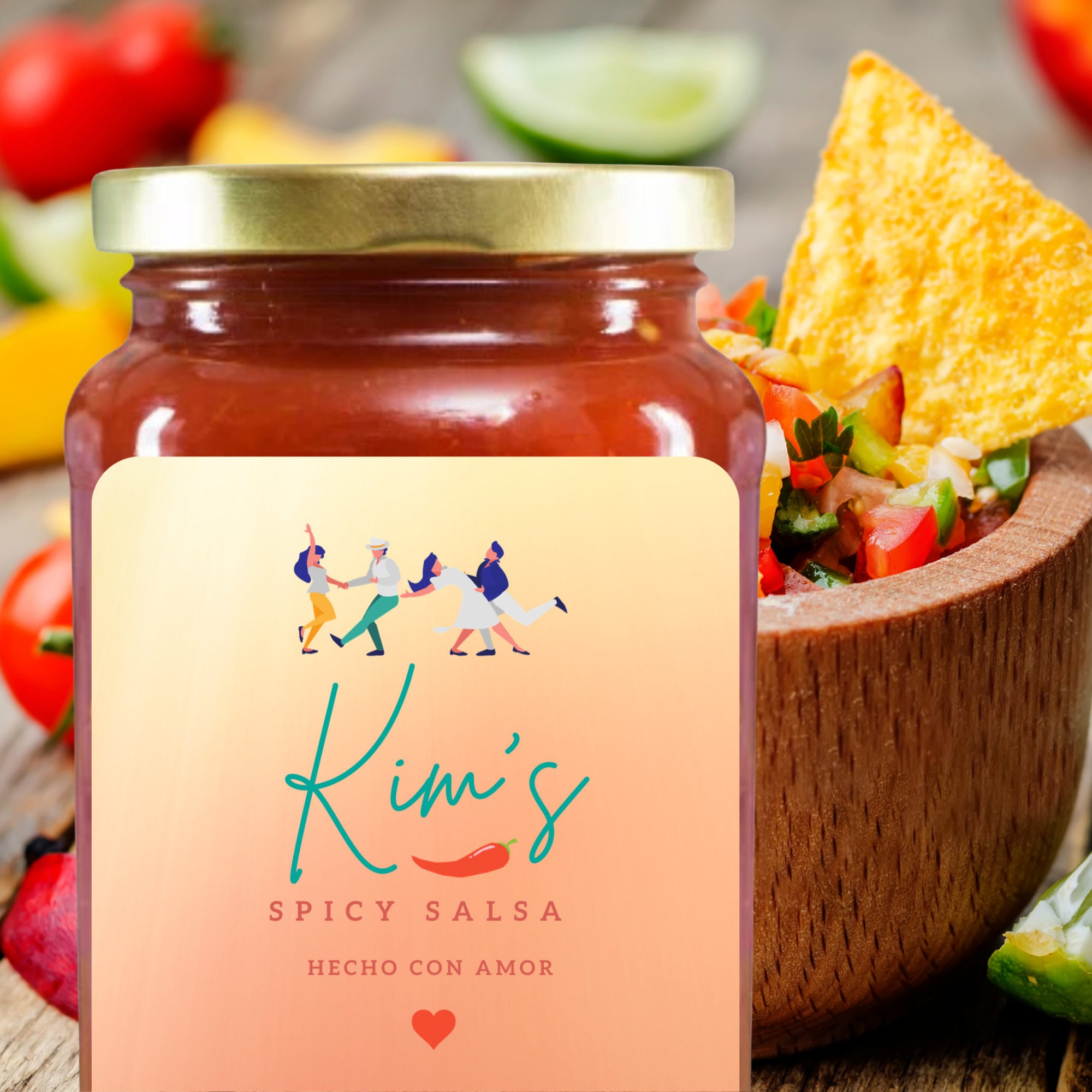 Custom Salsa Labels Salsa Jar Stickers Custom Jar Gift Labels Work With ...
