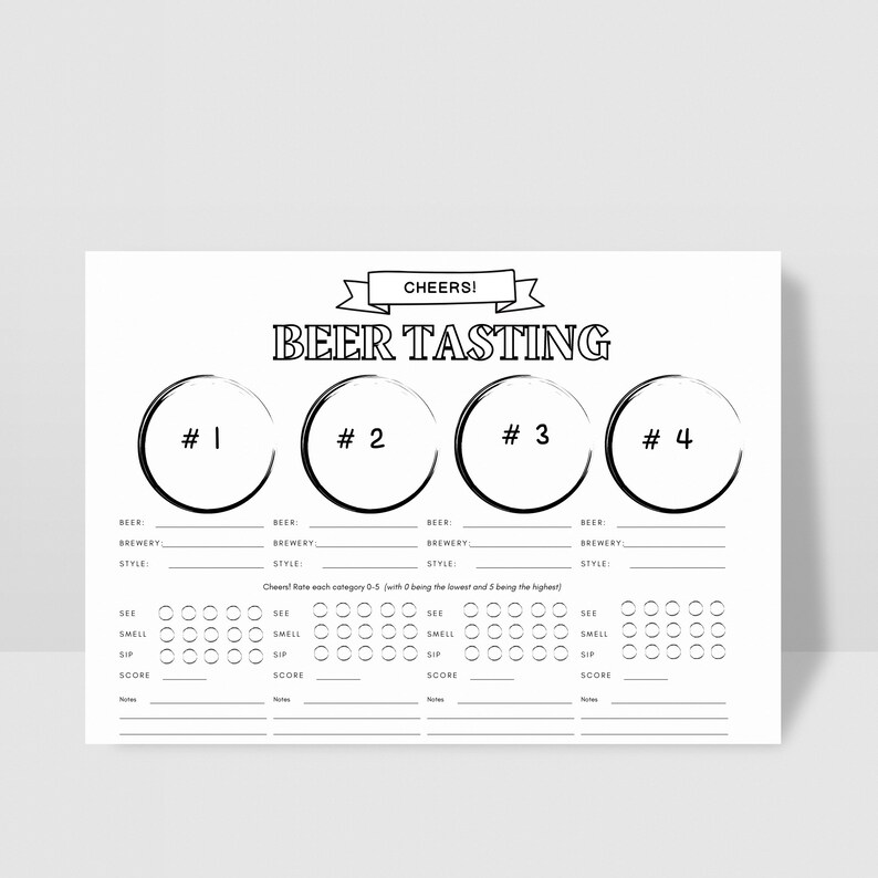 Beer Tasting Scorecard: Printable Party Activity Guide for Craft ...