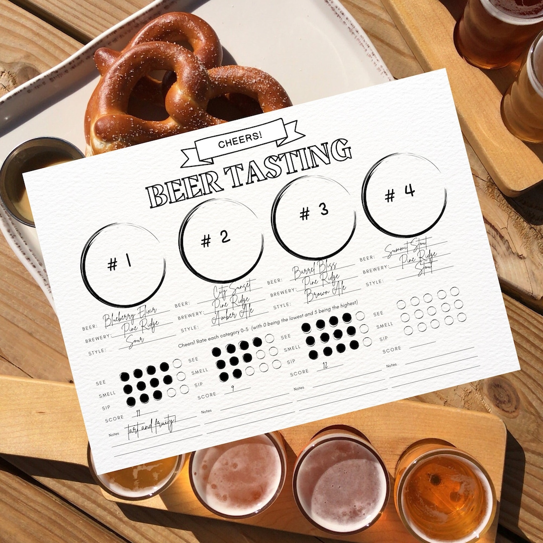 Beer Tasting Scorecard: Printable Party Activity Guide for Craft ...
