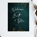 Elegant Green & Gold Wedding Welcome Sign: Customizable Eco-friendly ...
