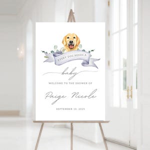 Customizable Dog-themed Baby Welcome Sign: Printed or Digital, Eco ...