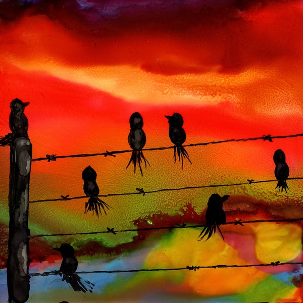 Alcohol Ink Birds - Etsy