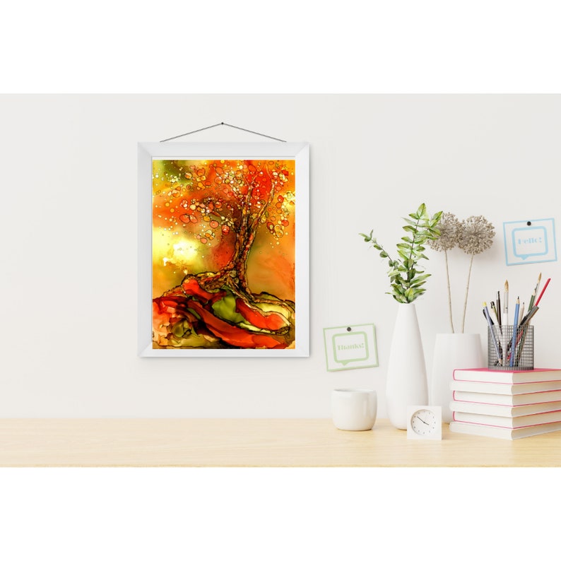 Alcohol Ink Art, Art Print, Autumn Tree III - Etsy