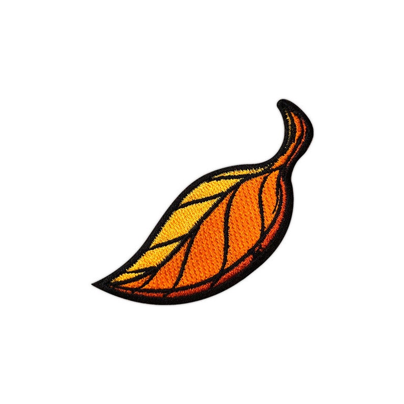 Falling Leaf Embroidered Patch - Etsy