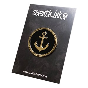 Anchor Badge Gold Enamel Pin - Etsy