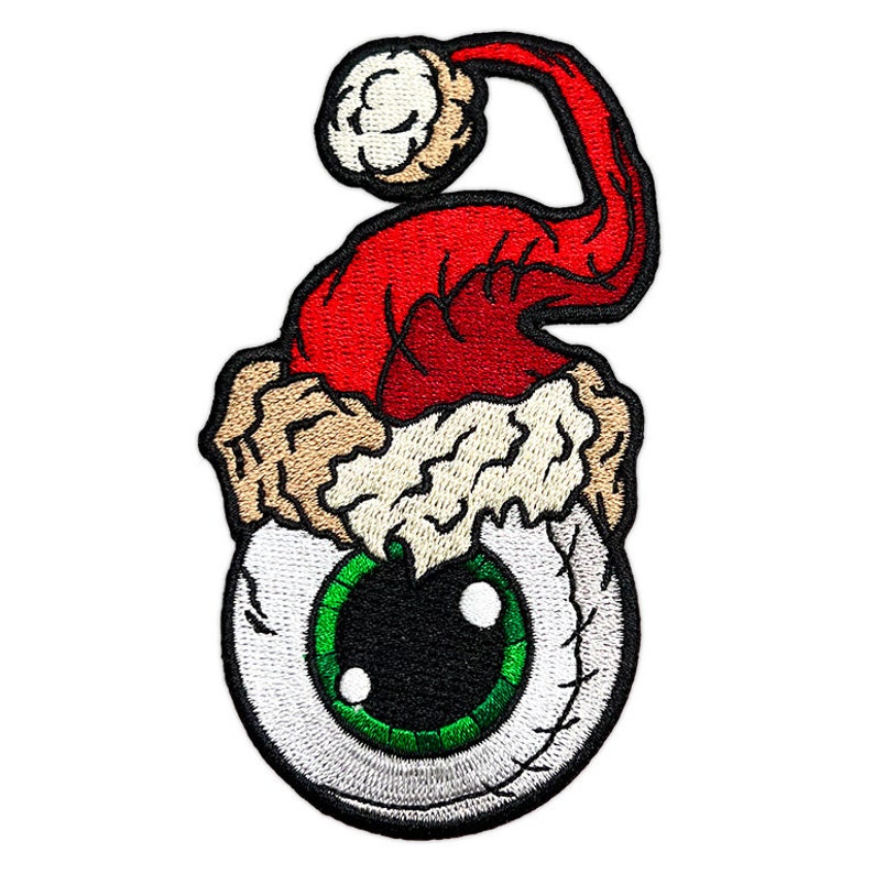 Santa Eye Embroidered Christmas Patch - Etsy