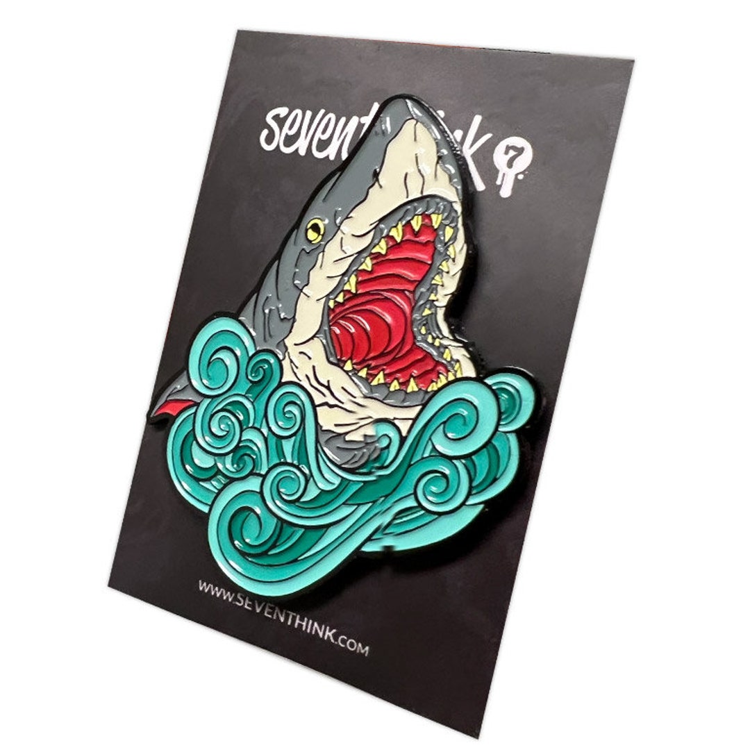 Great White Shark Enamel Pin - Etsy