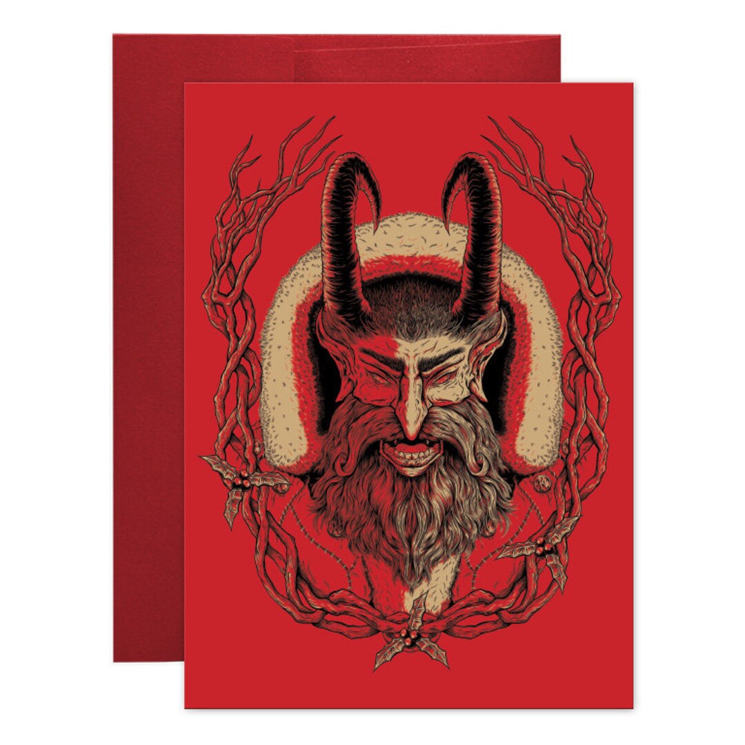 Krampus Red Greeting Card W/envelope - Etsy