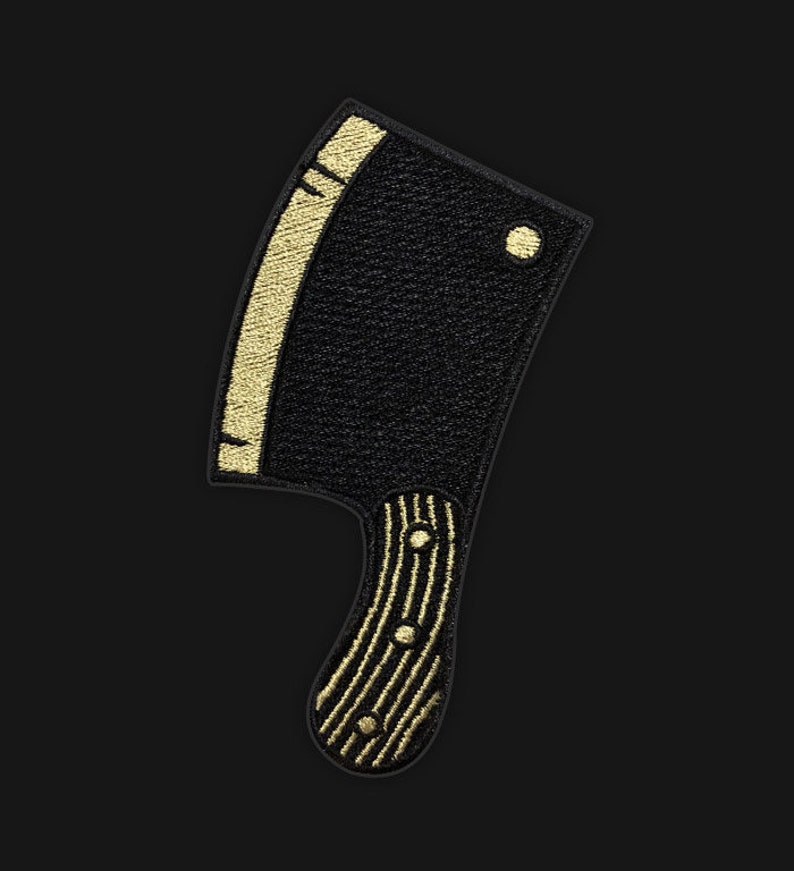 Black/Gold Cleaver Embroidered Patch | Etsy