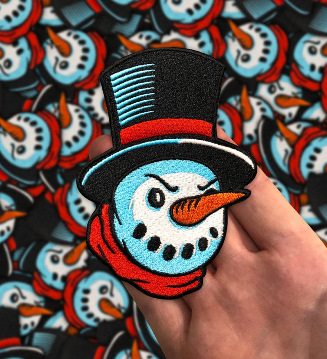 Embroidered Dapper Angry Snowman Patch - Etsy