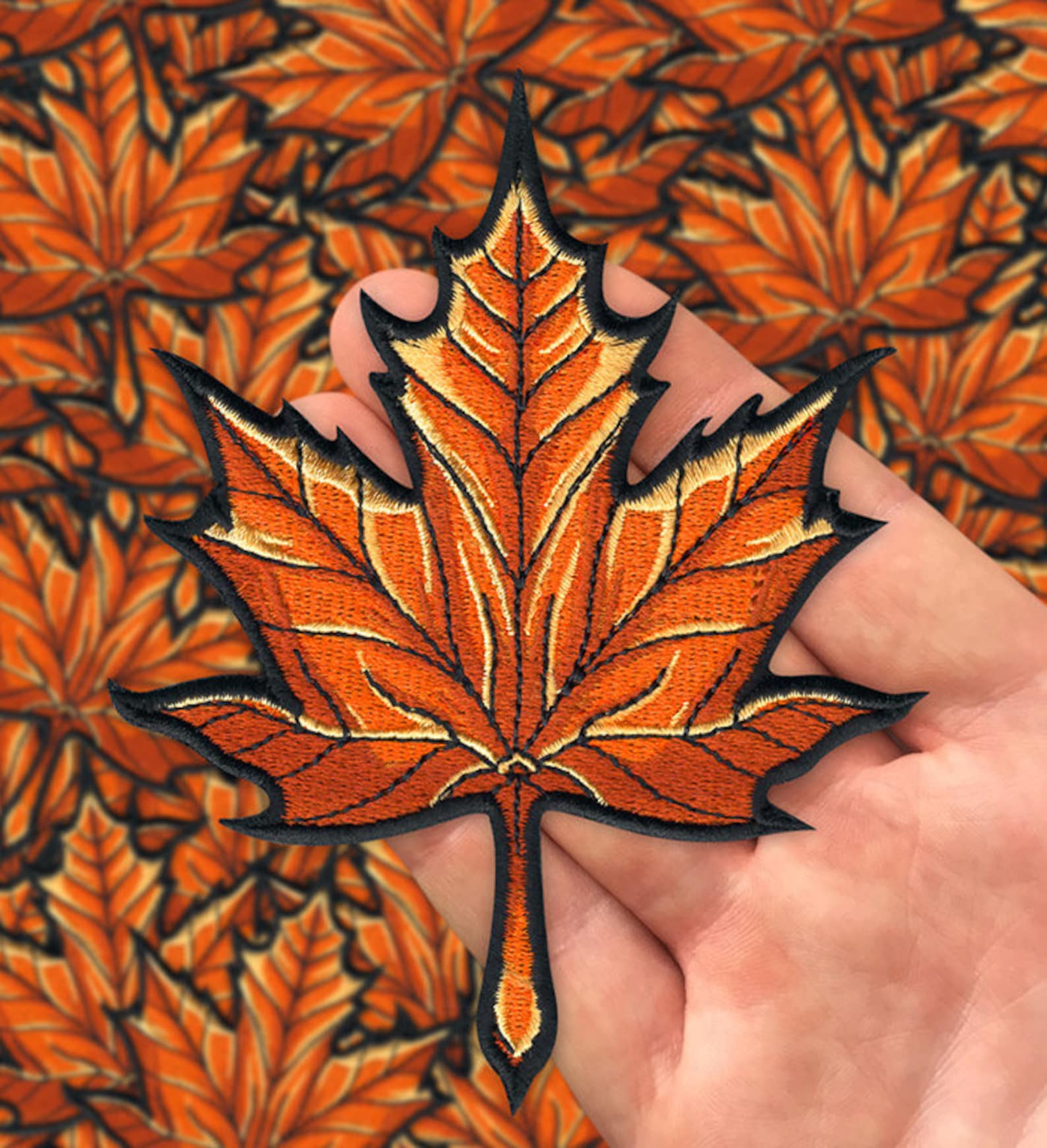 Maple Leaf Embroidered Patch | Etsy