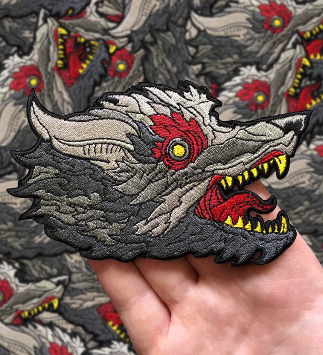 Blood Wolf Embroidered Patch - Etsy